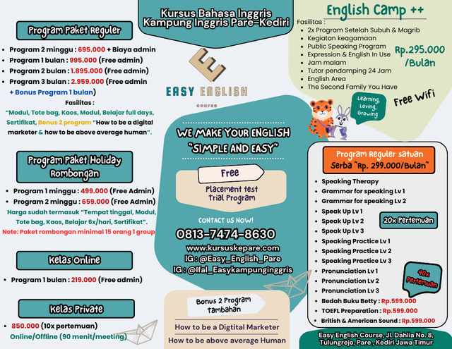 Kursus Bahasa Inggris di Easy English Course Kampung Inggris